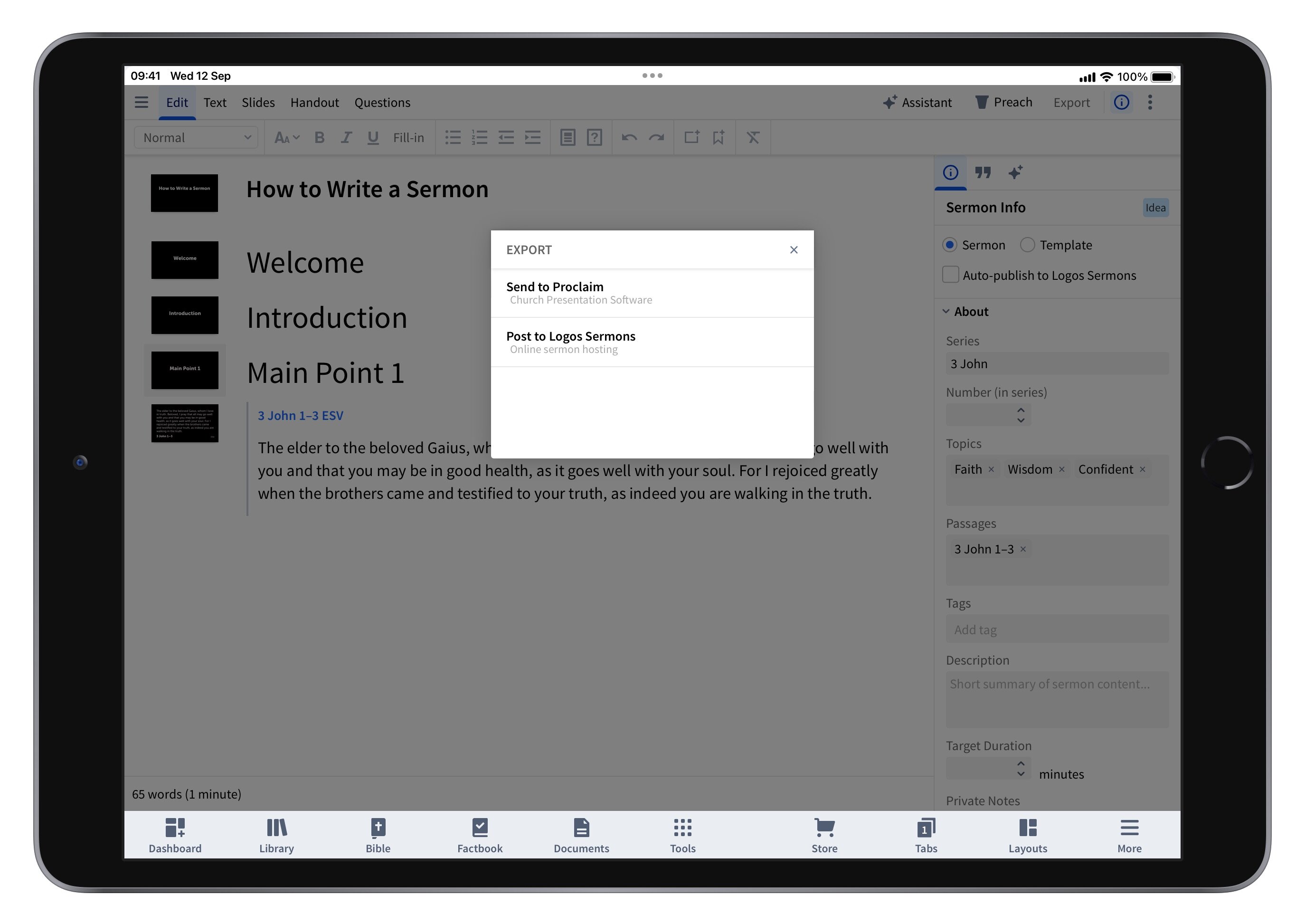 Writing Sermons Using Sermon Builder – Logos Help Center