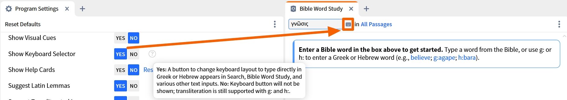 Adjust Verbum's Program Settings – Verbum Support