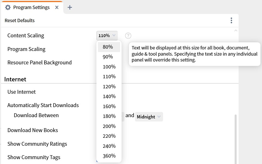 Adjust Verbum's Program Settings – Verbum Support