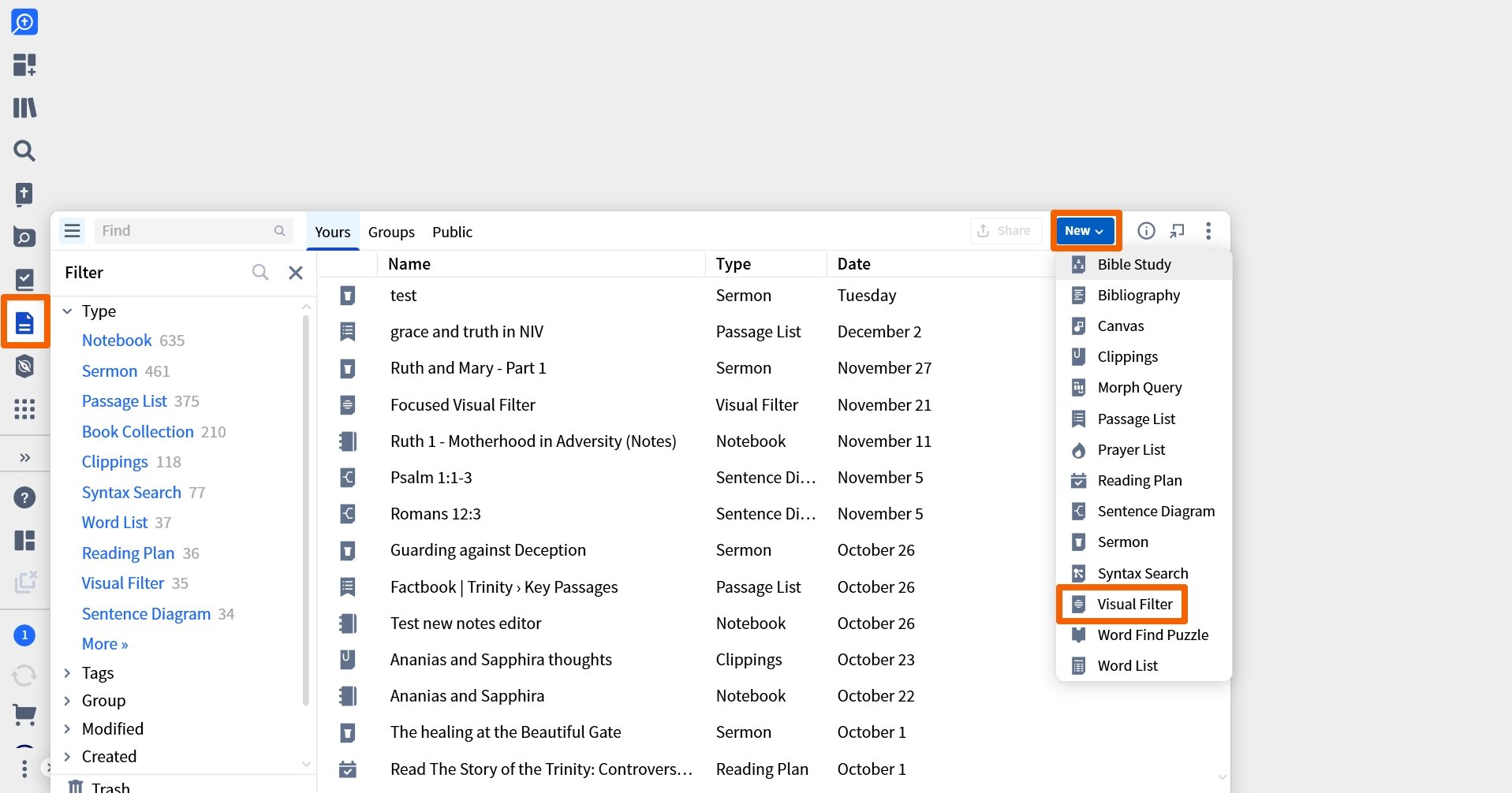 Create a Visual Filter – Logos Help Center