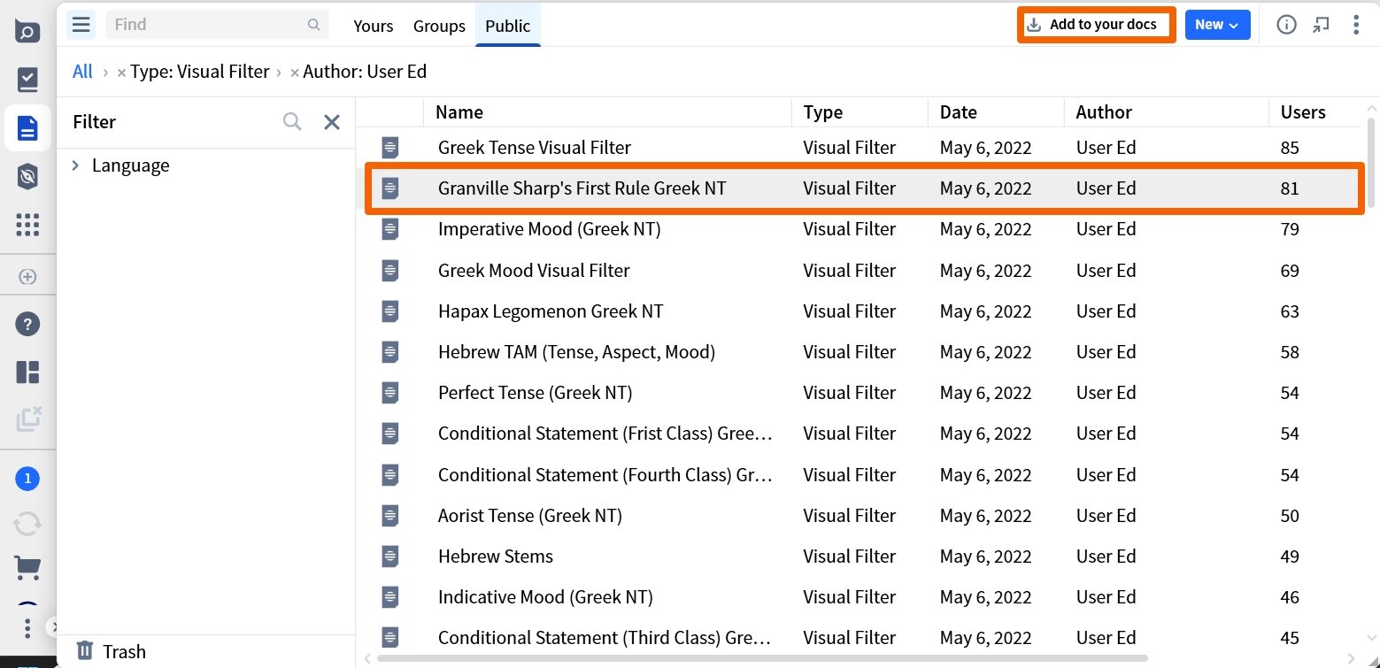 Create a Visual Filter – Logos Help Center