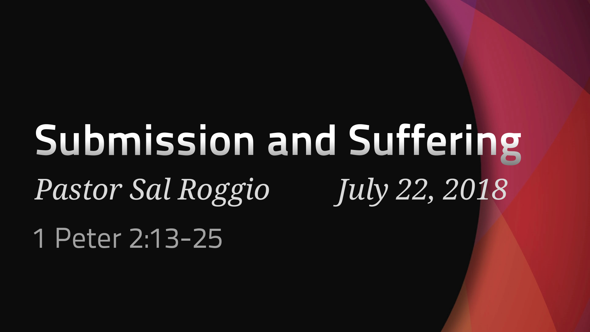Submission and Suffering - Logos Sermons