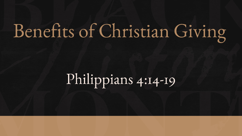 Benefits of Christian giving - Logos Sermons