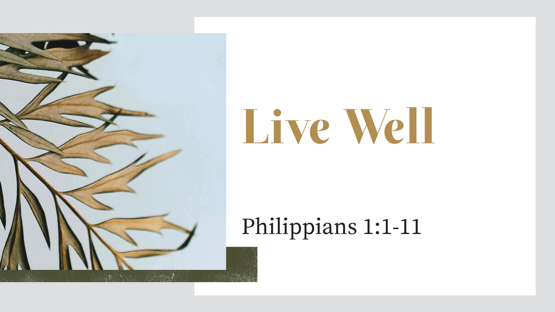 Live Well - Logos Sermons