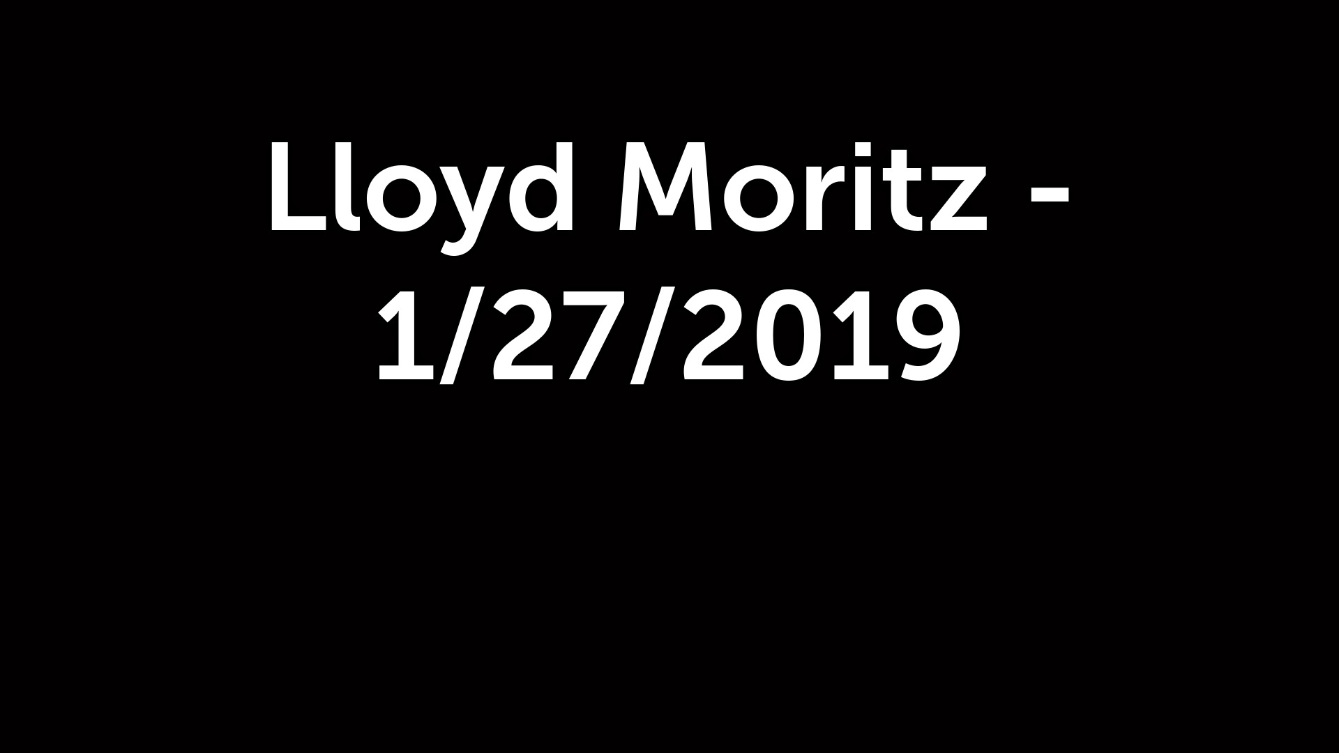 Lloyd Moritz - 1/27/2019 - Logos Sermons