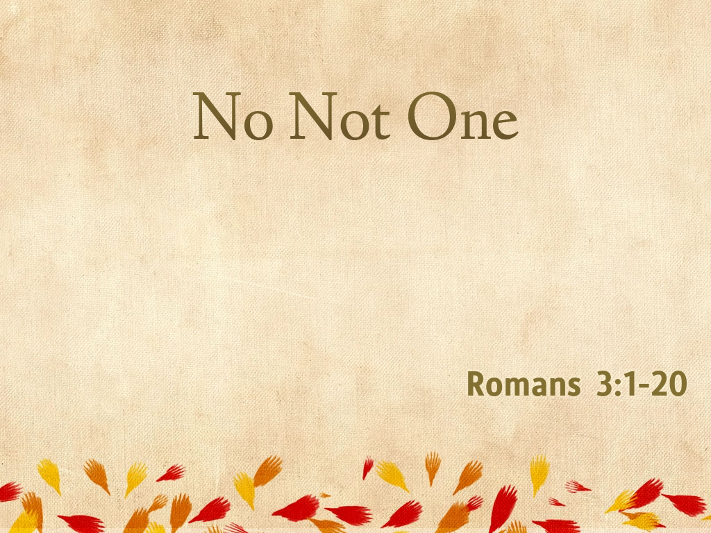 No Not One - Logos Sermons