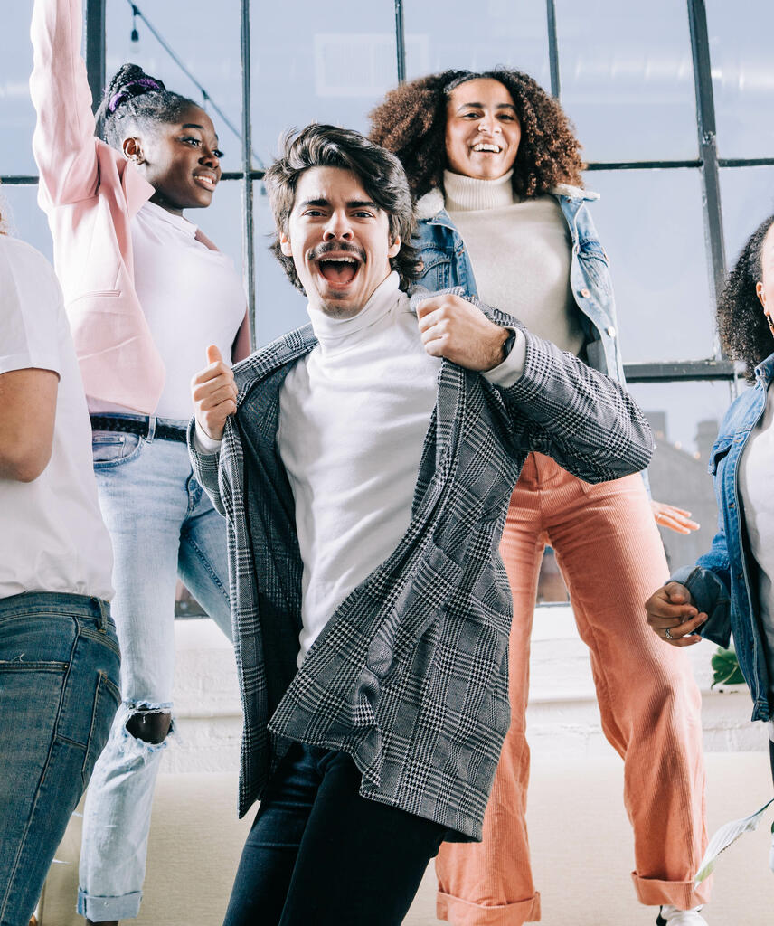 Friends Laughing and Dancing Together - Church stock photos - Logos Sermons