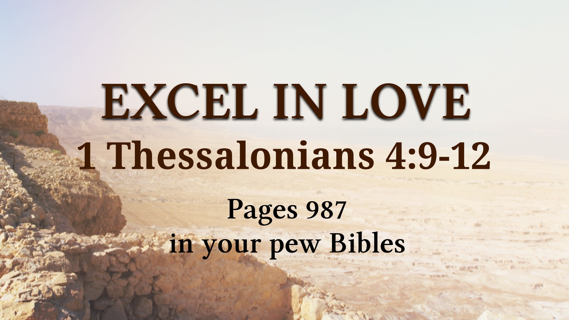 EXCEL IN LOVE - Logos Sermons