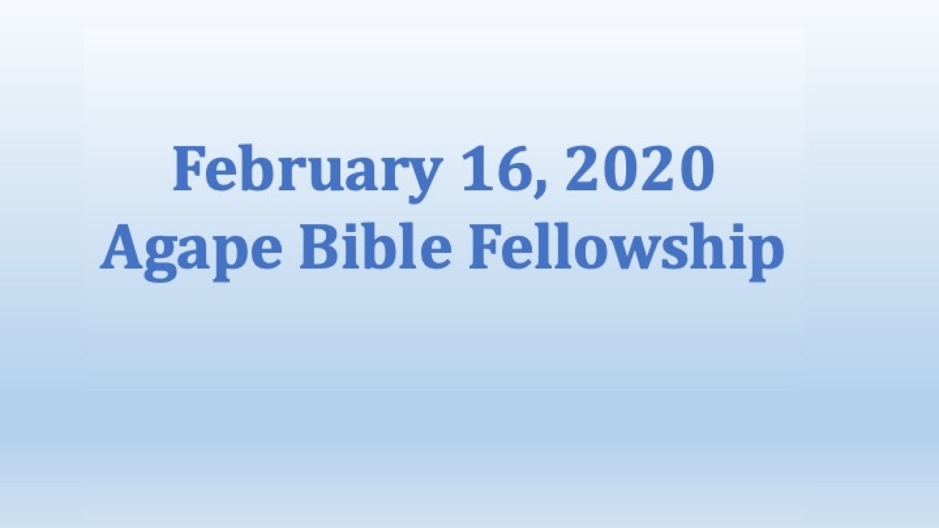 ABFC Sunday Morning Glory - Logos Sermons