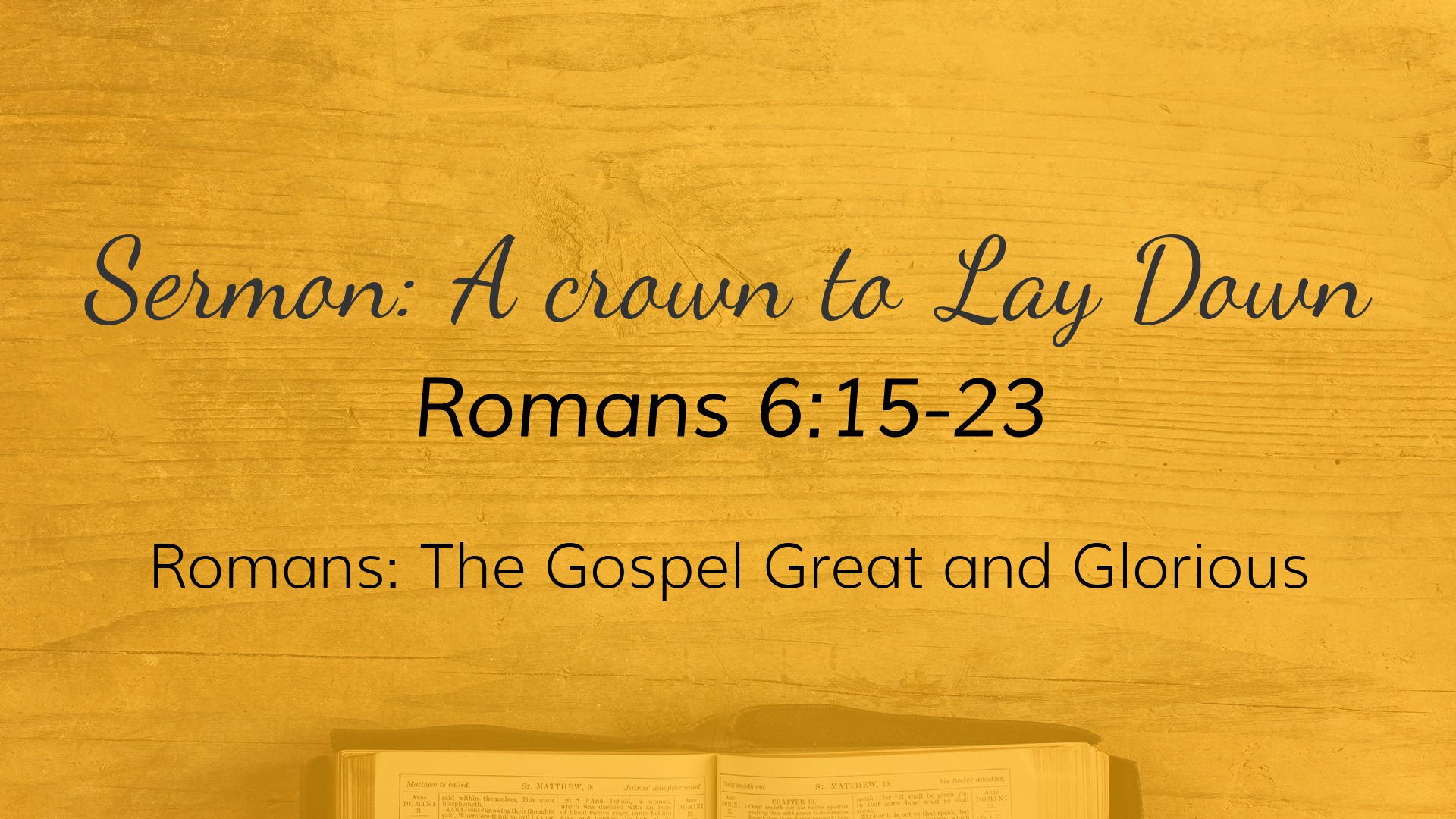 A crown to lay down - Logos Sermons