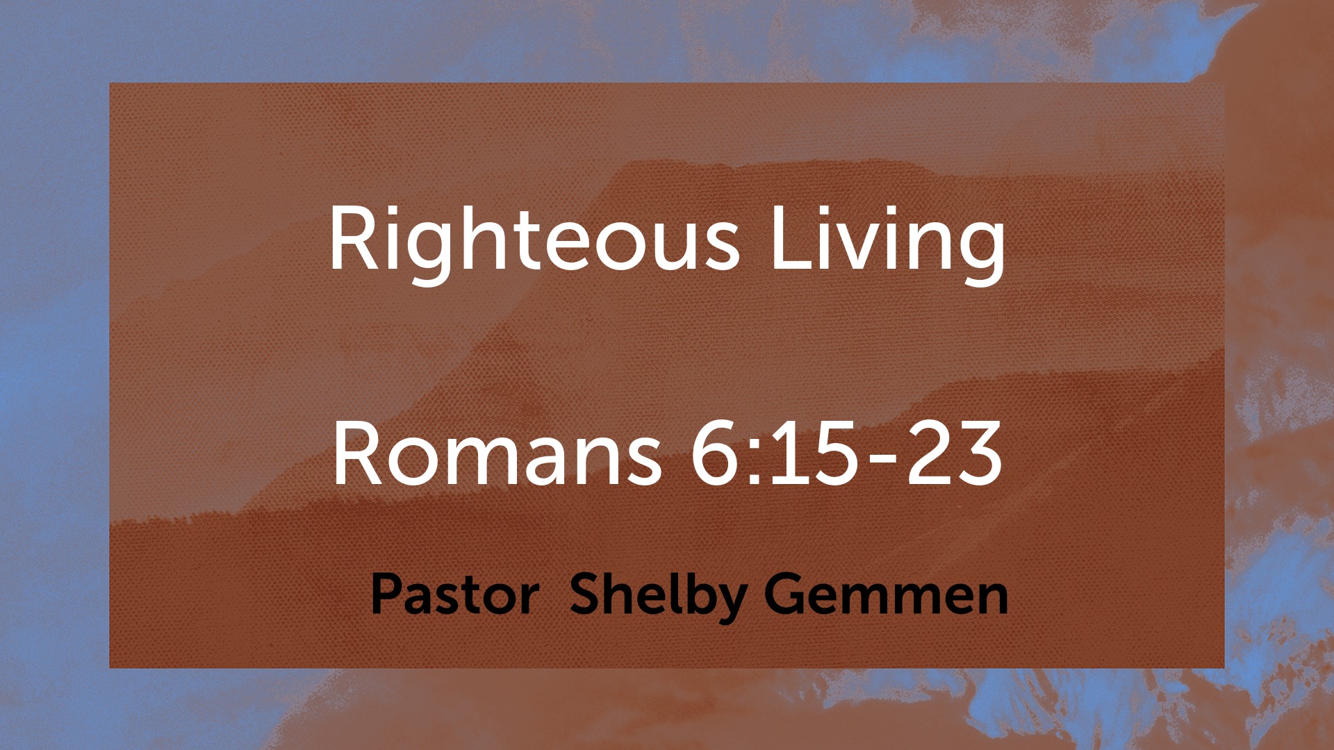 Evening Service Righteous Living - Logos Sermons