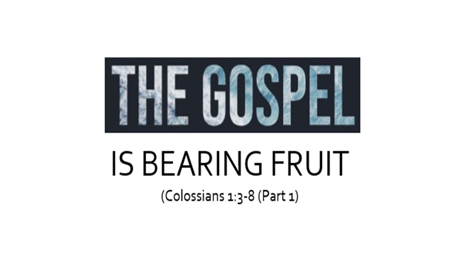 The Gospel Is Bearing Fruit Logos Sermons