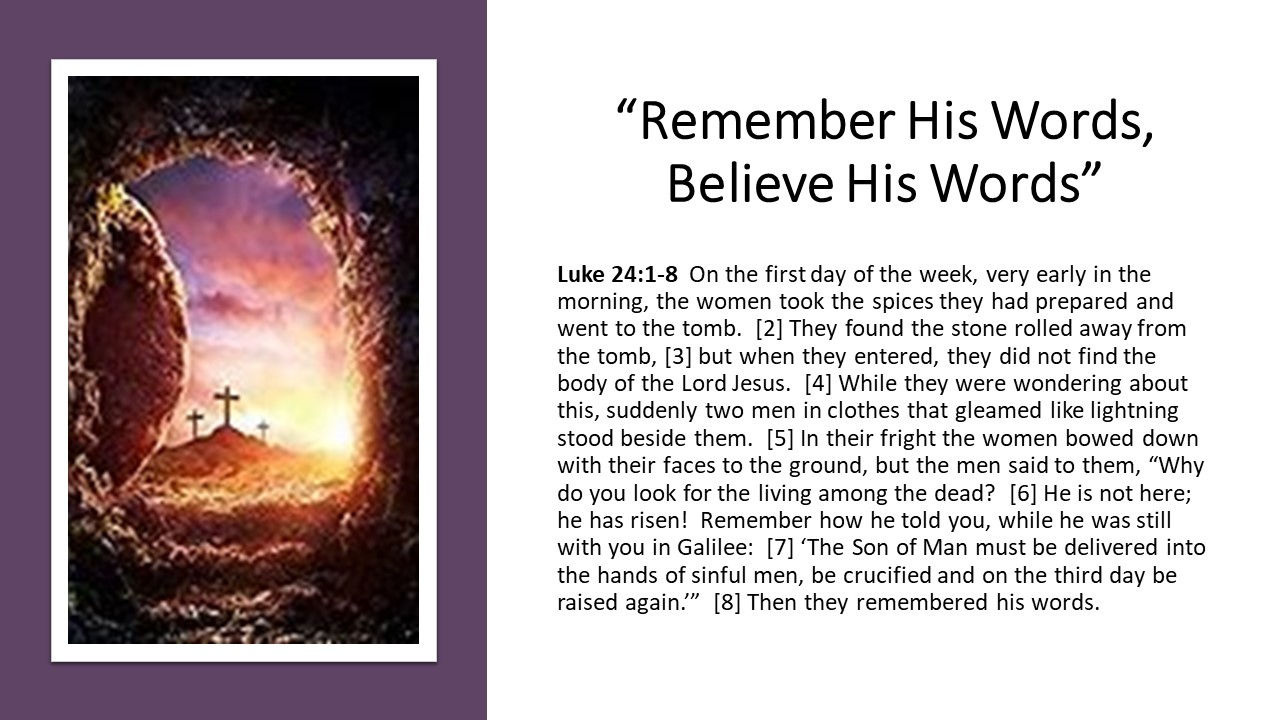 "Remember His Words, Believe His Words" - Logos Sermons