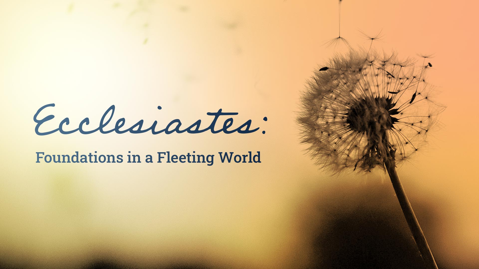 Ecclesiastes 1:1-11 - Logos Sermons