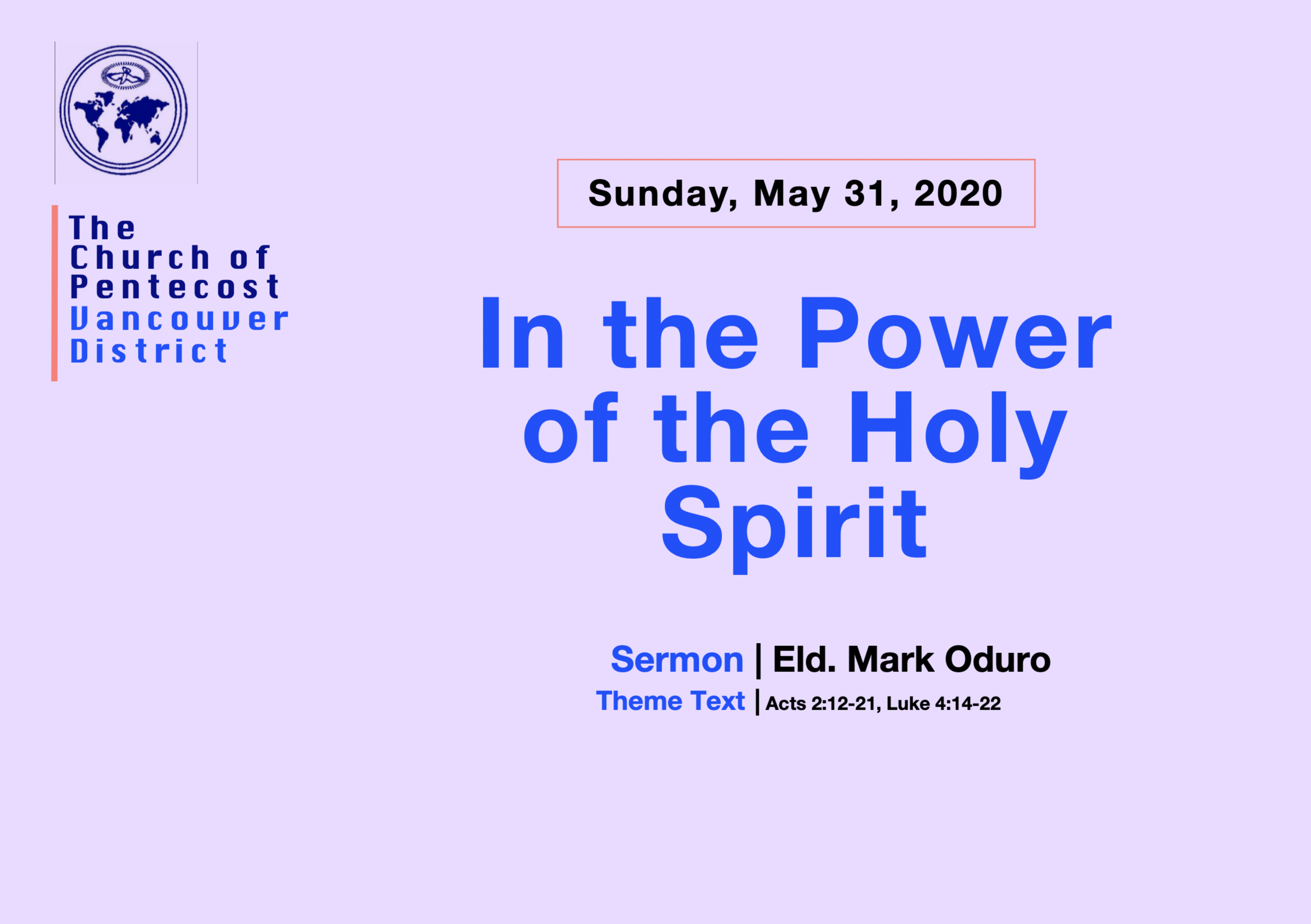 In the Power of the Holy Spirit - Logos Sermons
