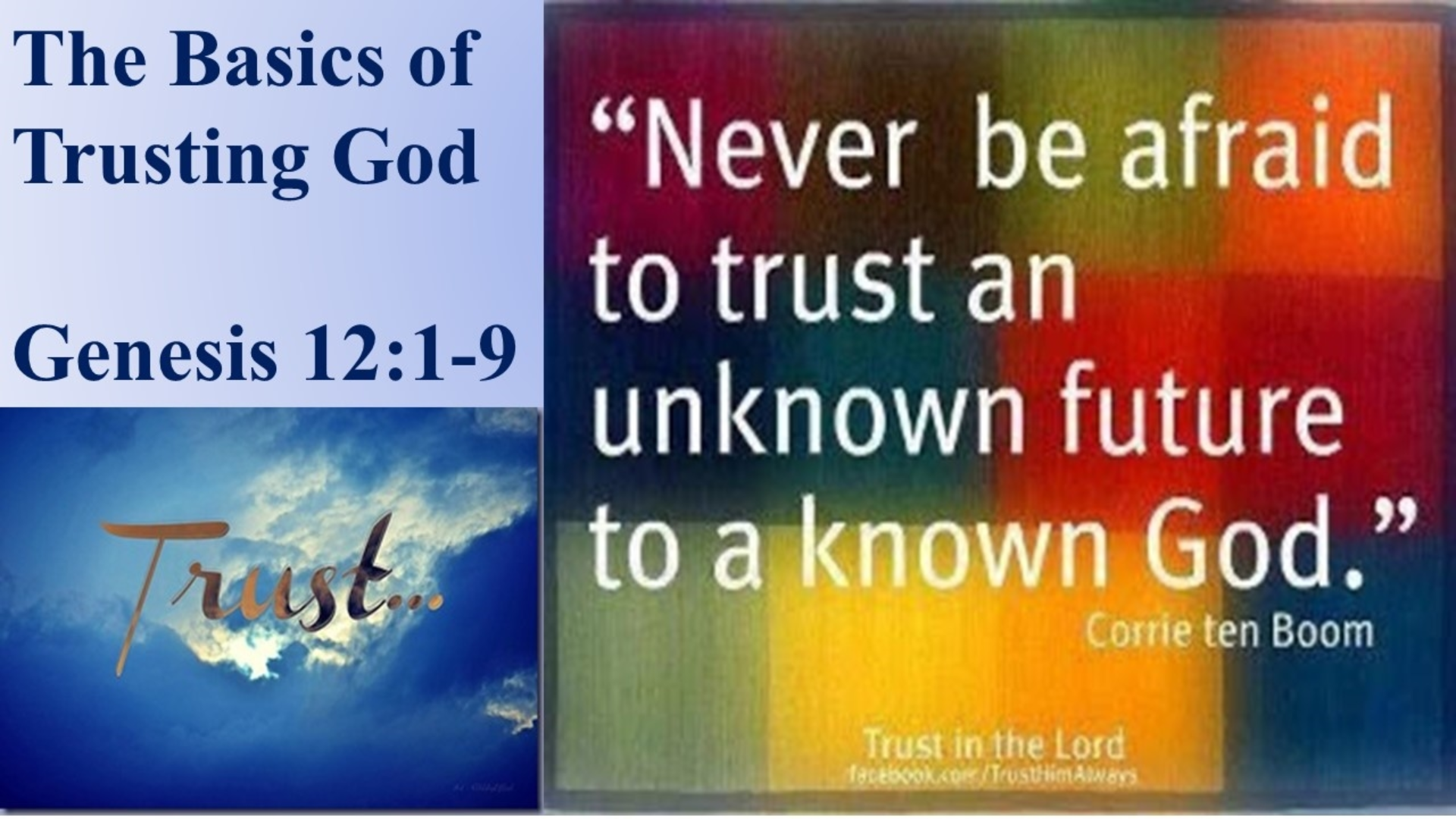 Morning Worship - The Basics of Trusting God - Logos Sermons