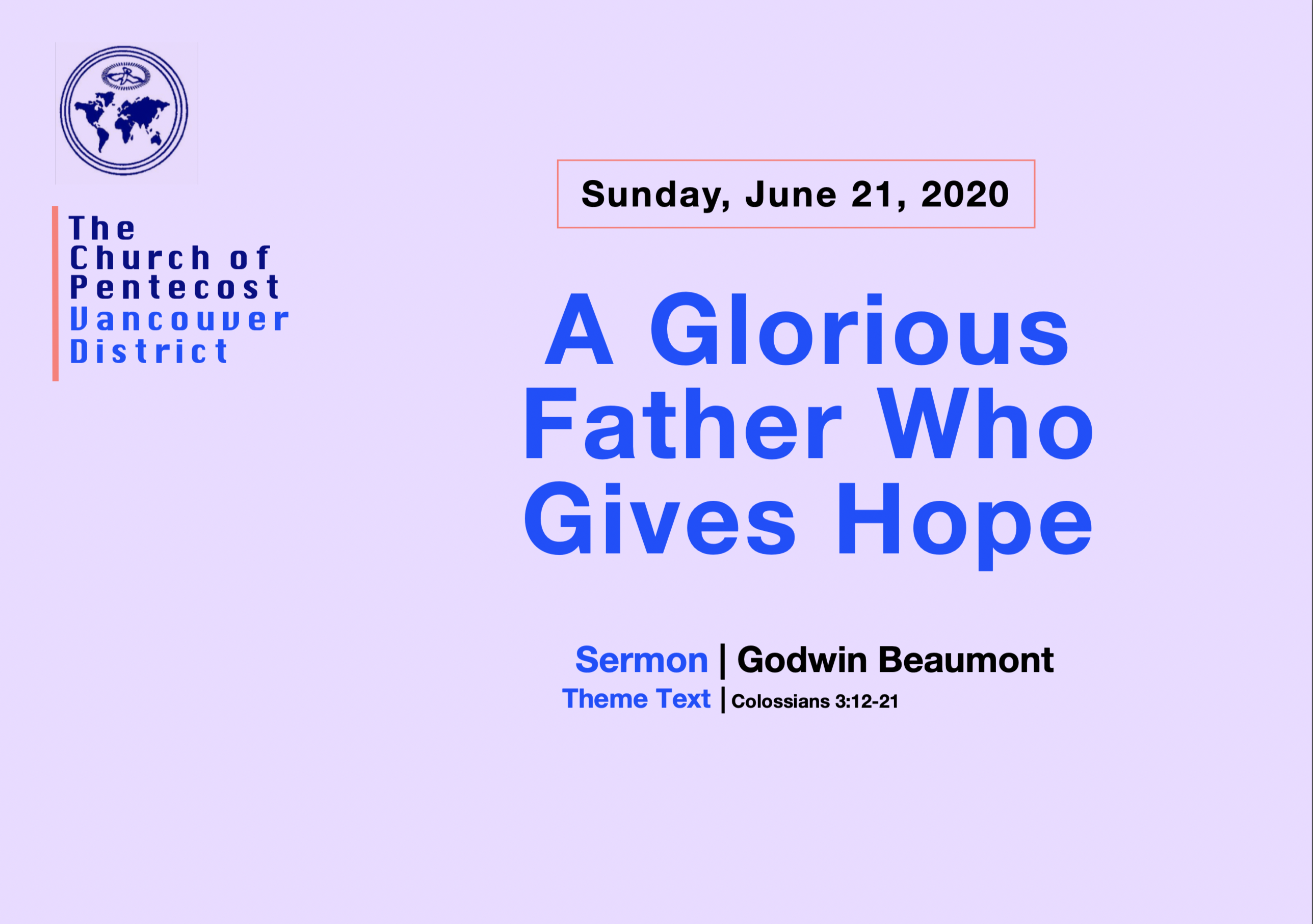 A Glorious Father Who Gives Hope - Logos Sermons
