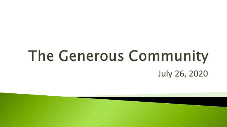 The Generous Community - Logos Sermons