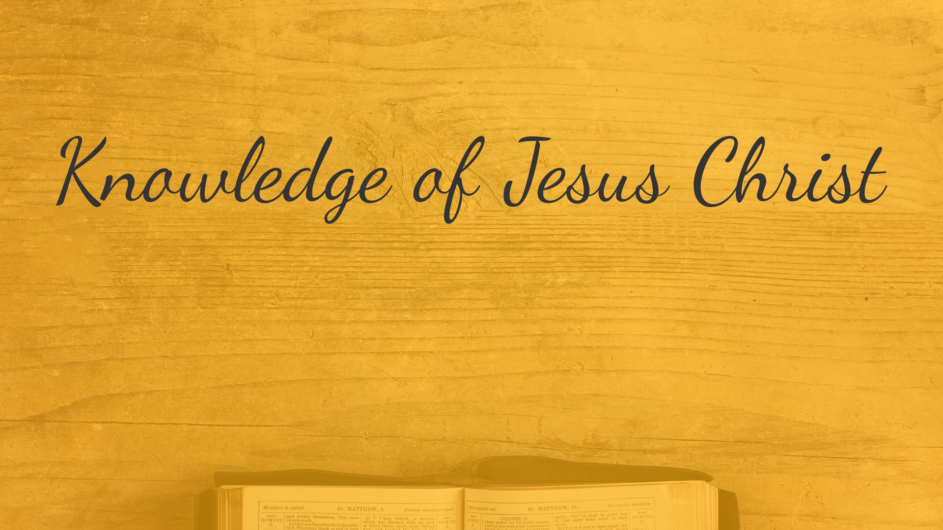 Knowledge of Jesus Christ - Logos Sermons