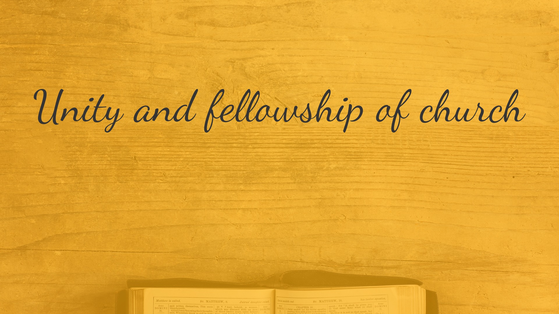 Unity and fellowship of church - Logos Sermons