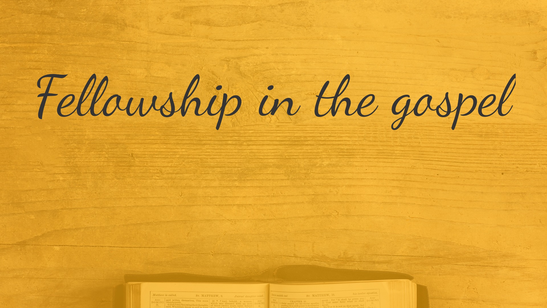 Fellowship in the gospel - Logos Sermons