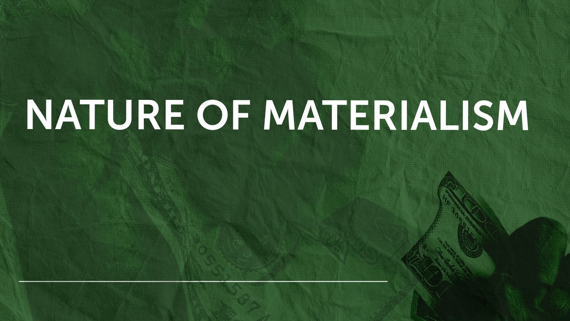 Nature of materialism - Logos Sermons