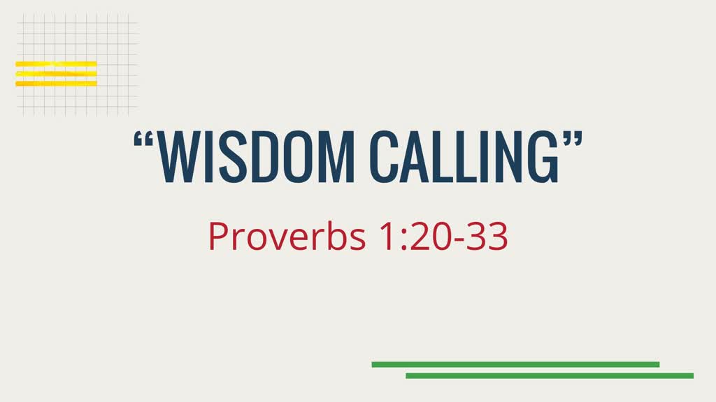 "Wisdom Calling" - Logos Sermons