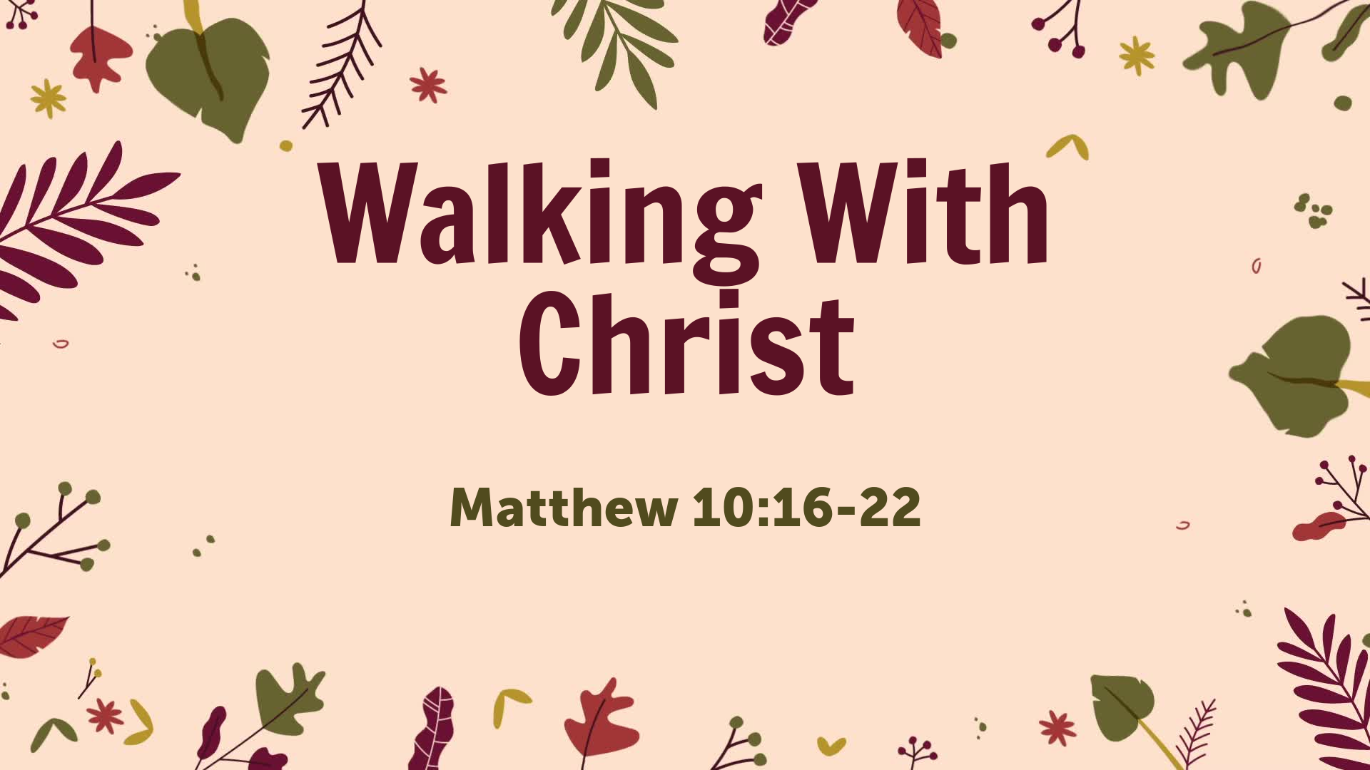 Walking With Christ - Logos Sermons