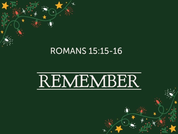 Remember - Logos Sermons