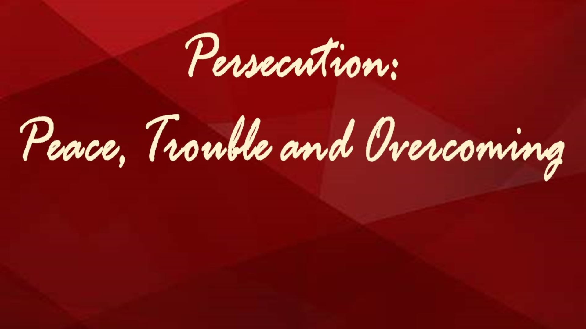 Persecution: Peace, Trouble and Overcoming - Logos Sermons