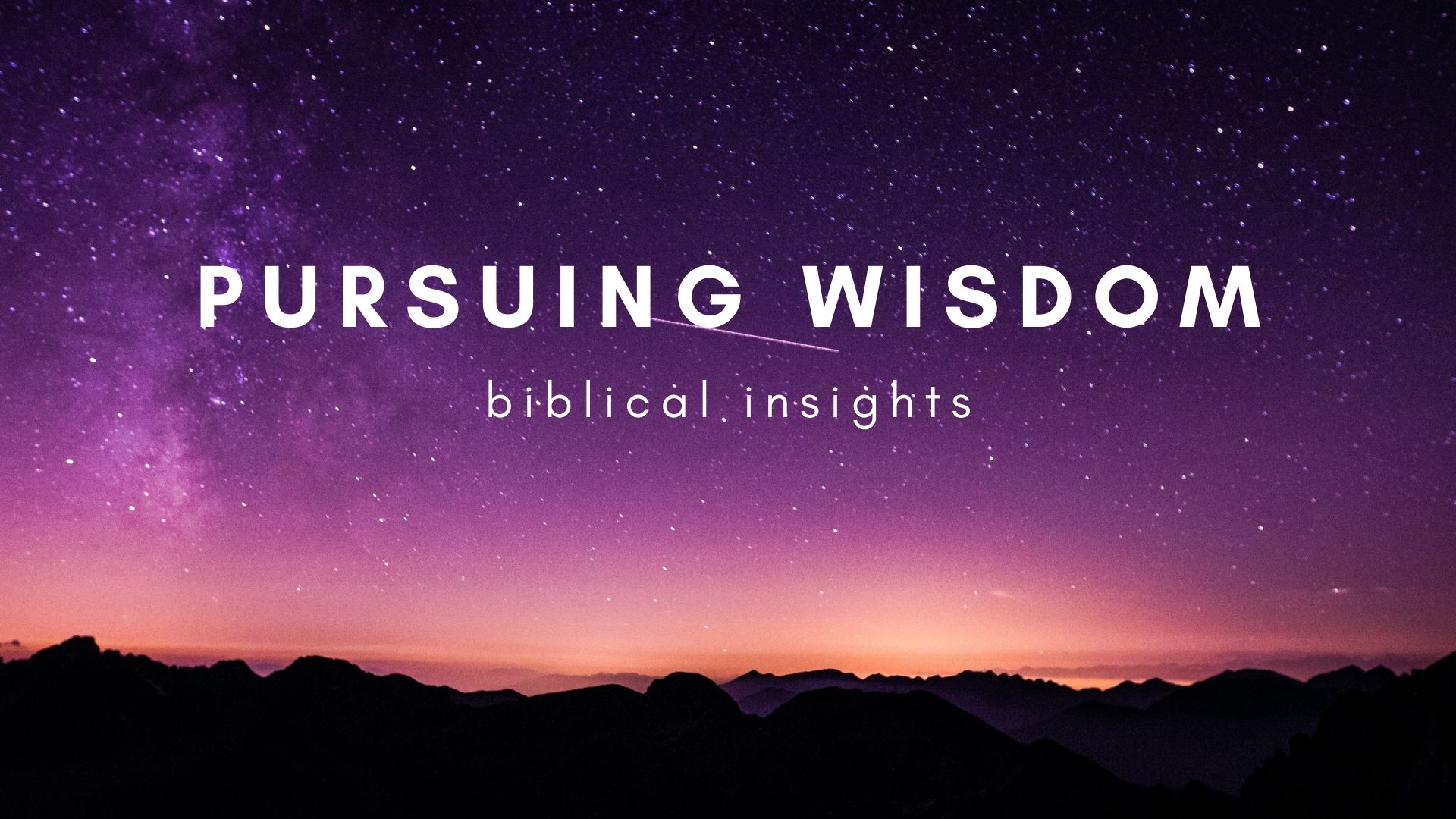 Pursuing Wisdom Part 1 - Logos Sermons