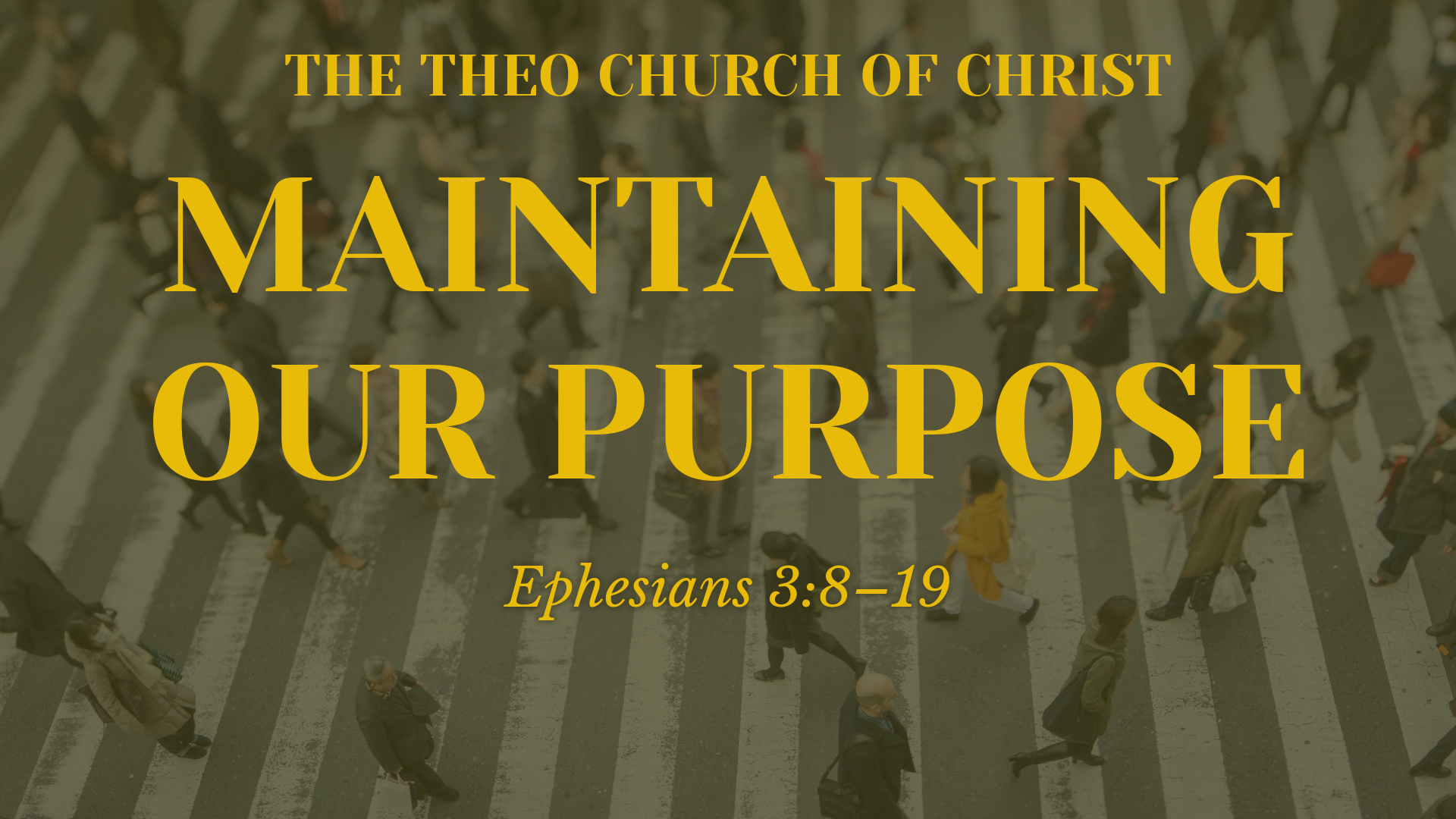 Maintaining Our Purpose - Logos Sermons