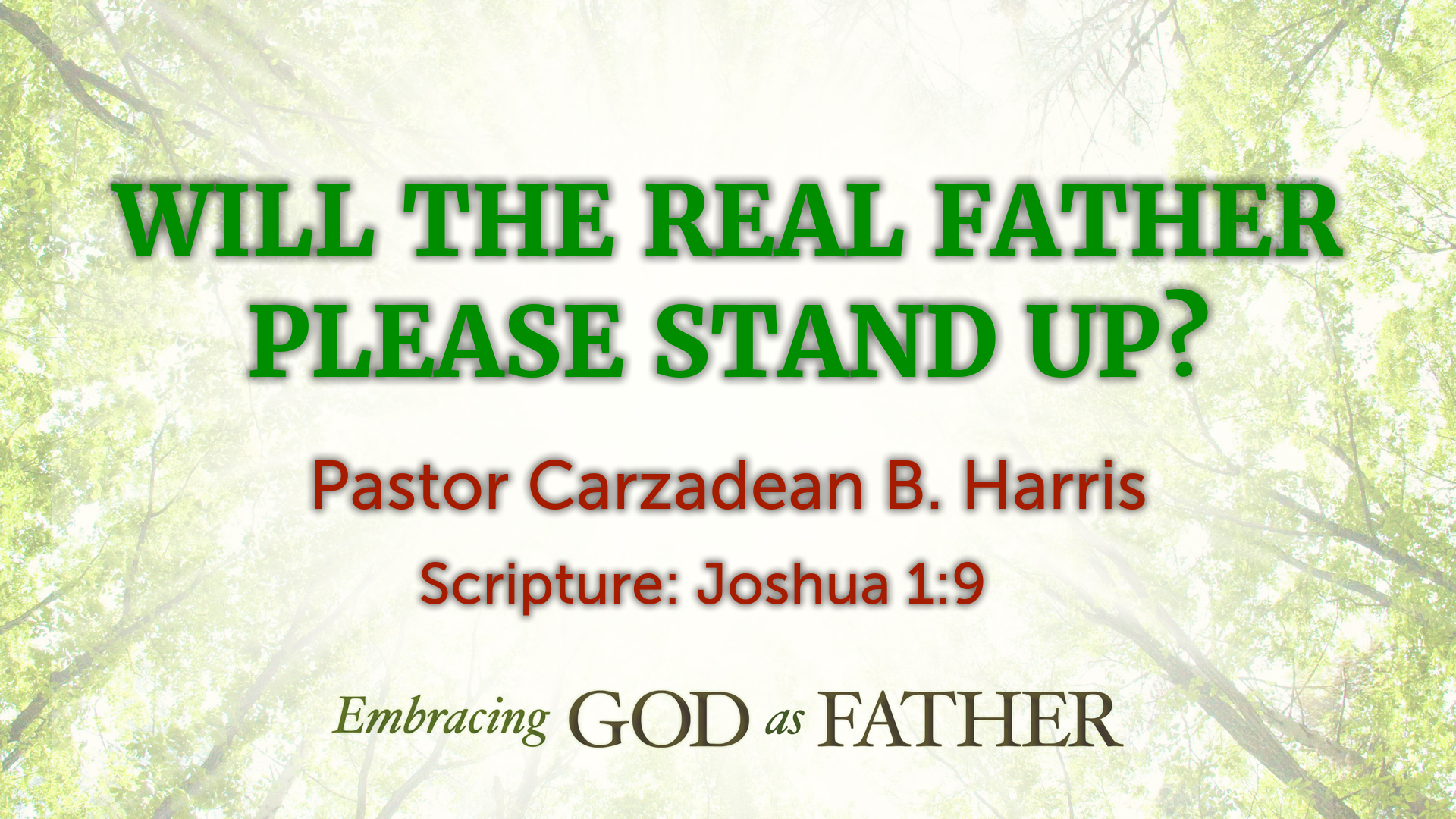 WILL THE REAL FATHER PLEASE STAND UP? - Logos Sermons