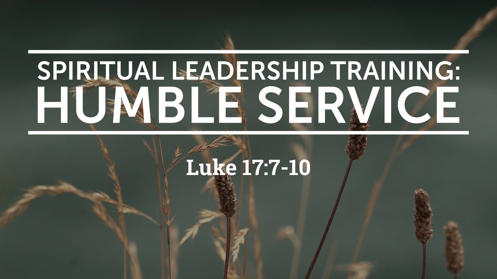 Spiritual Leadership Training: Humble Service - Logos Sermons