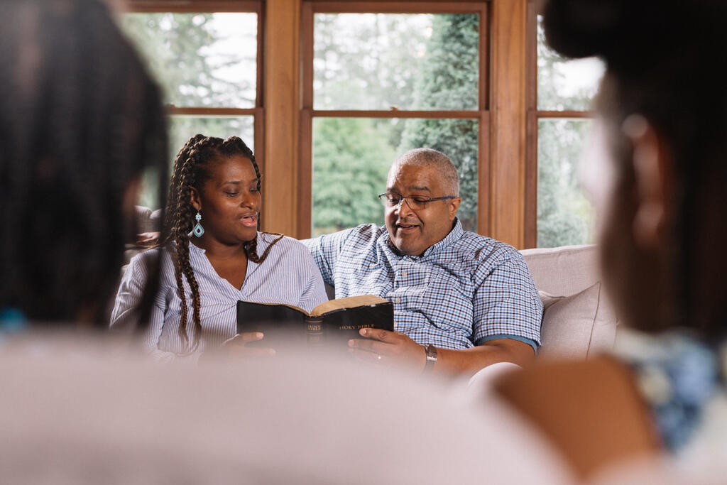 Married Couple Reading The Bible Together Graphics For The Church