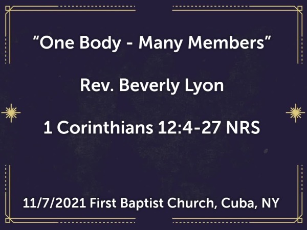 1172021 One Body Many Members Logos Sermons