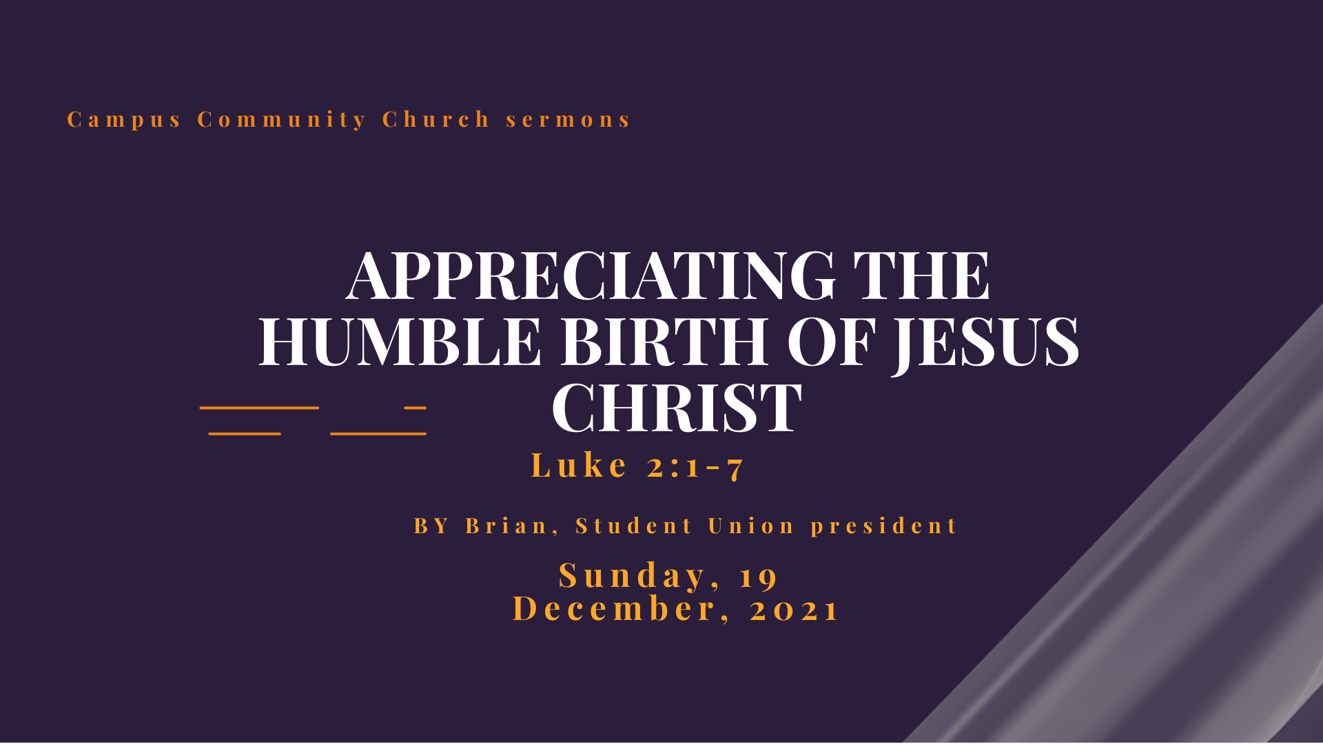 Appreciating the humble birth of Jesus Christ - Logos Sermons