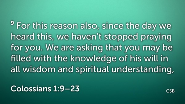 Colossians 1:9-23 - Logos Sermons