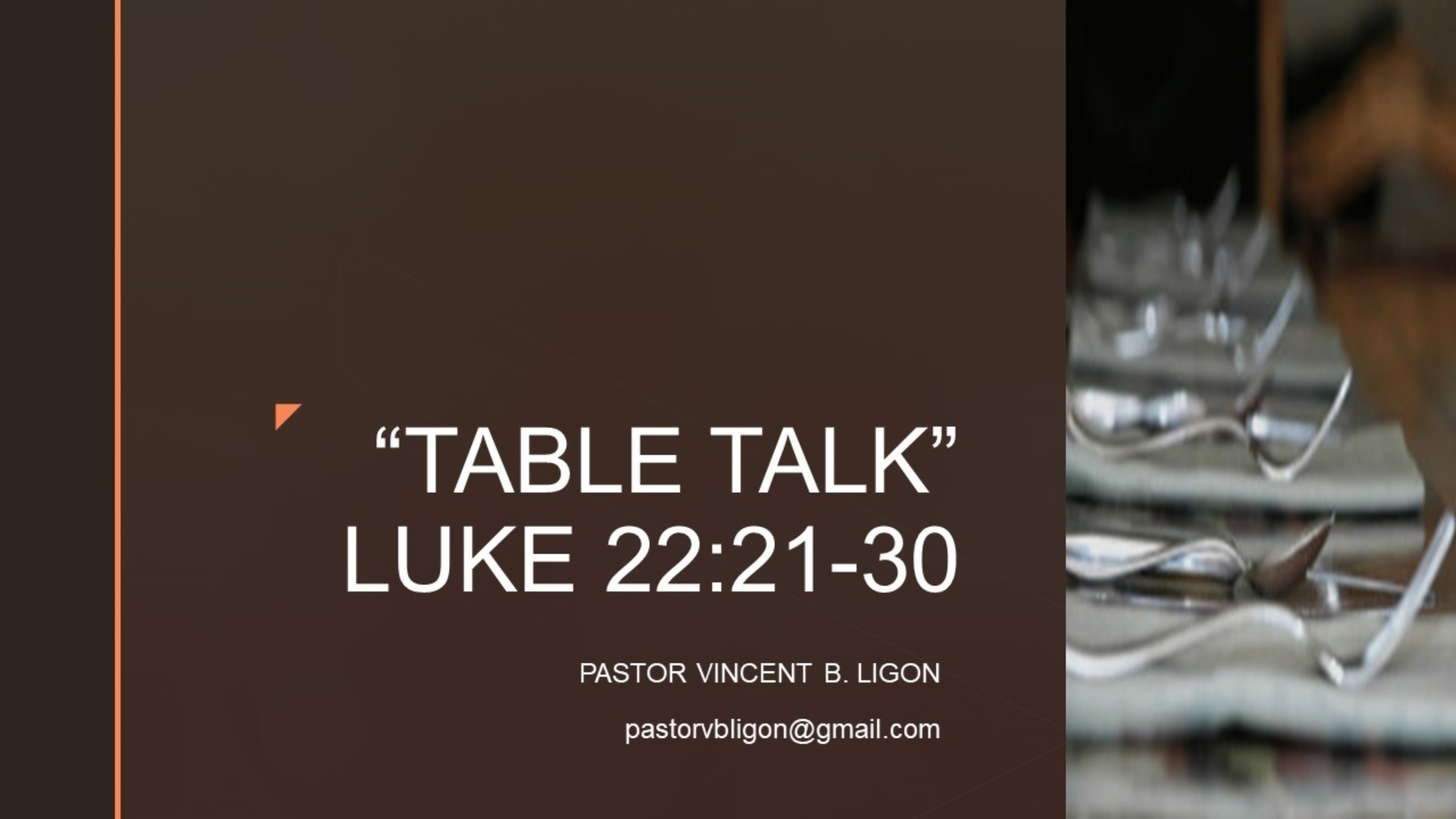 TABLE TALK - PASTOR VINCENT B. LIGON - SUNDAY, JAN 9TH, 2022 - Logos ...