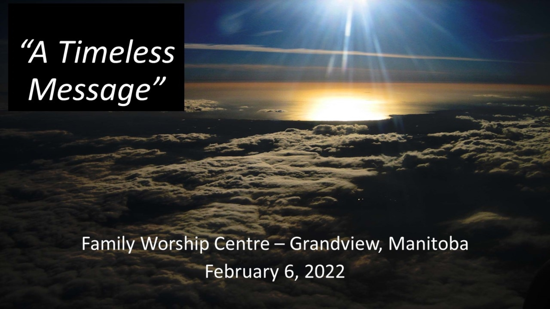 A Timeless Message - Logos Sermons