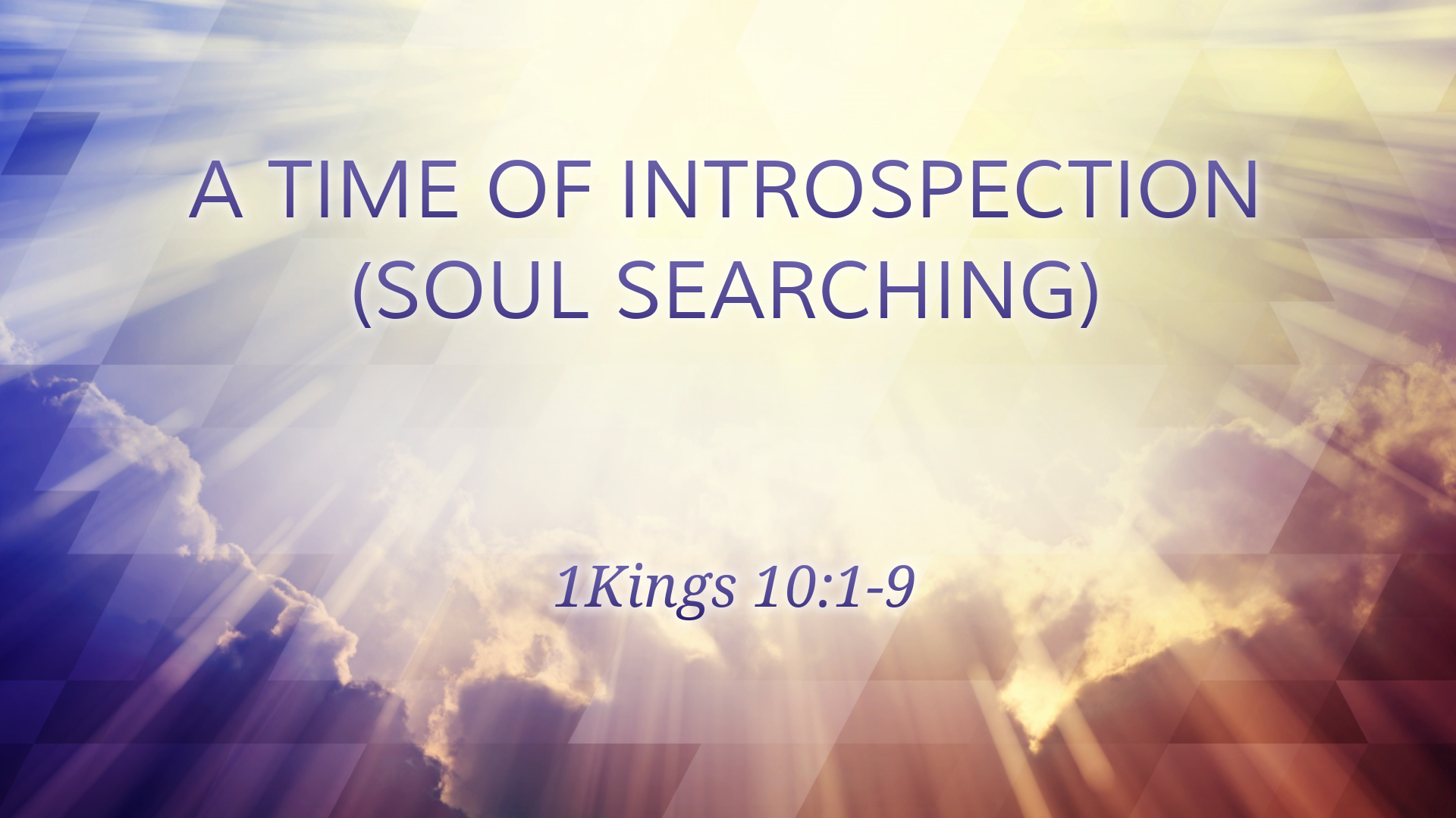 A Time of Introspection - Logos Sermons