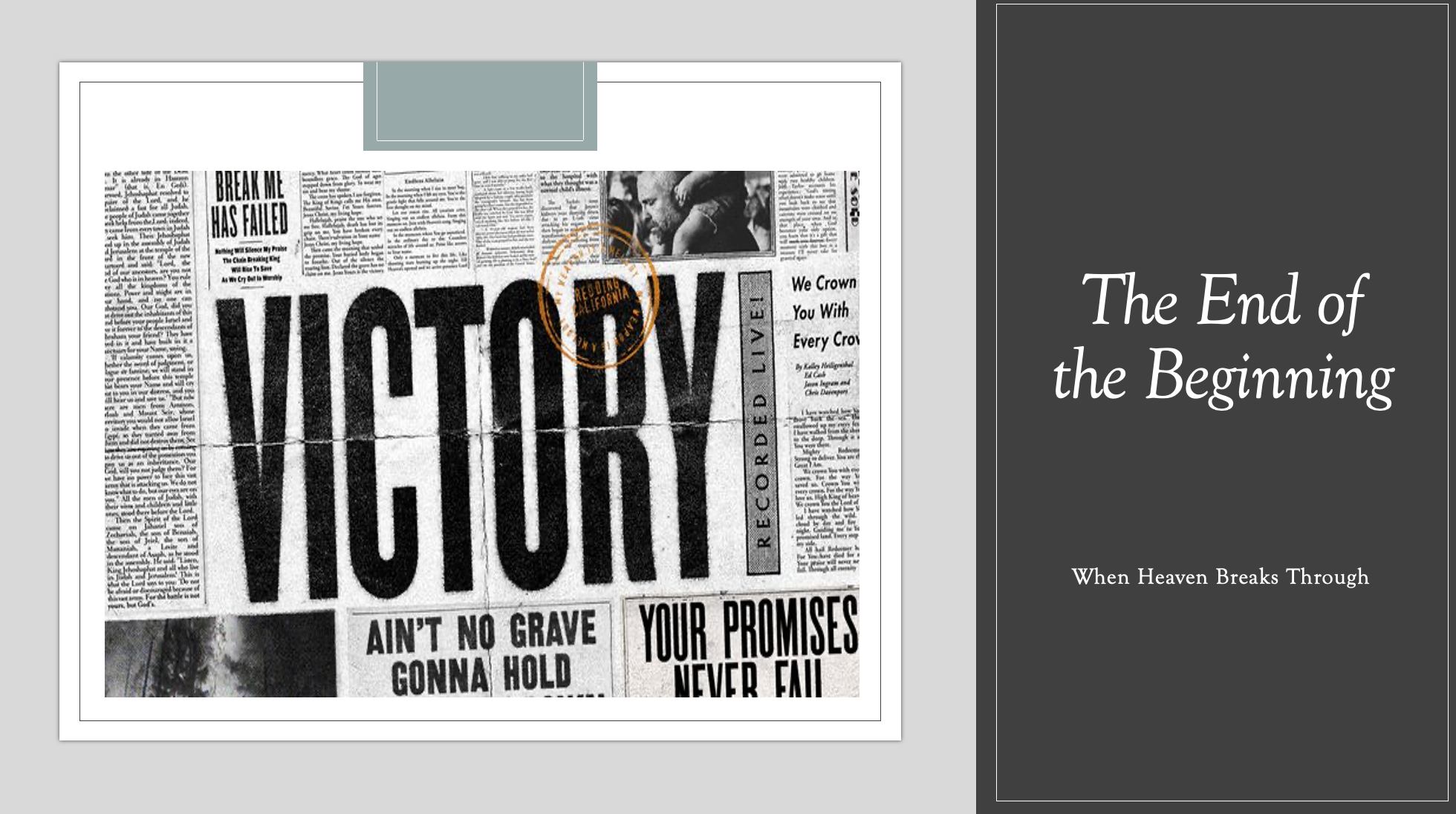 The End of the Beginning - Logos Sermons