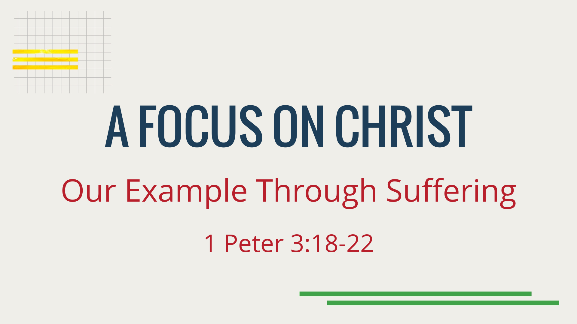 A Focus on Christ - Logos Sermons