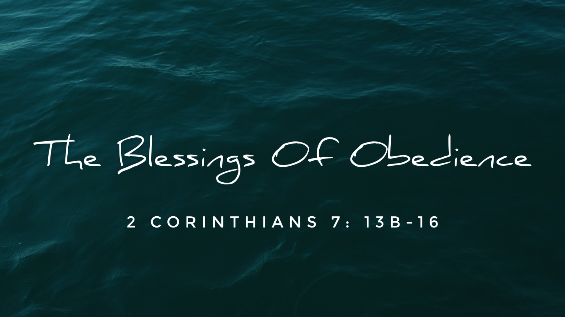 The Blessings of Obedience - Logos Sermons