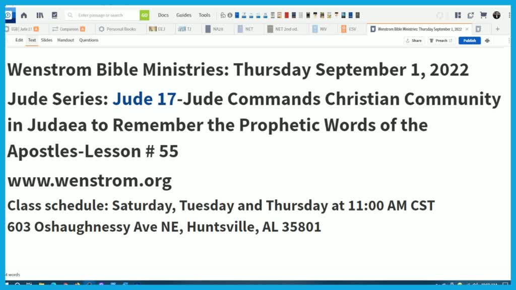 Jude 17-Jude Commands Christian Community in Judaea to Remember the ...