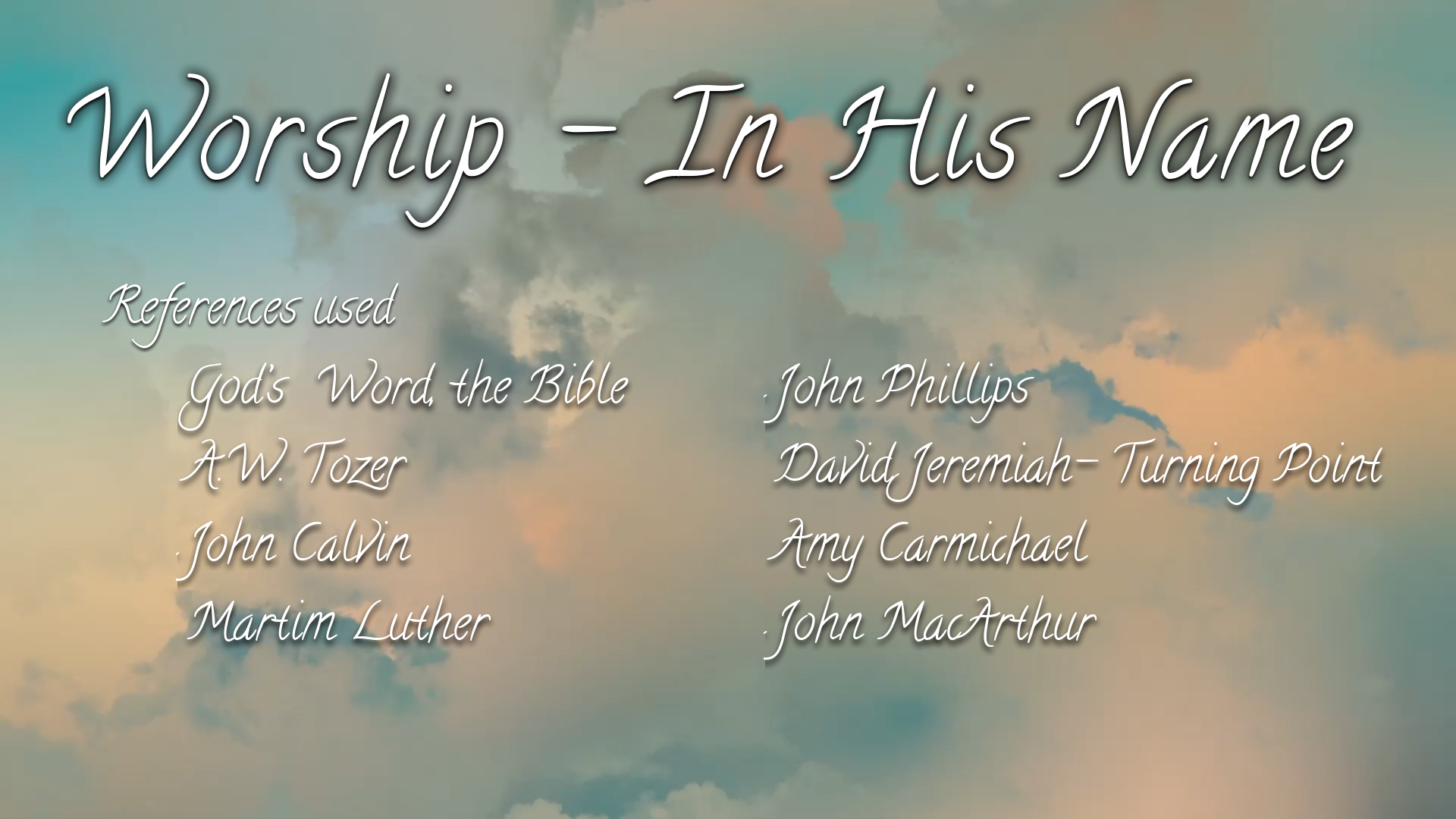 Worship, In His Name - Logos Sermons