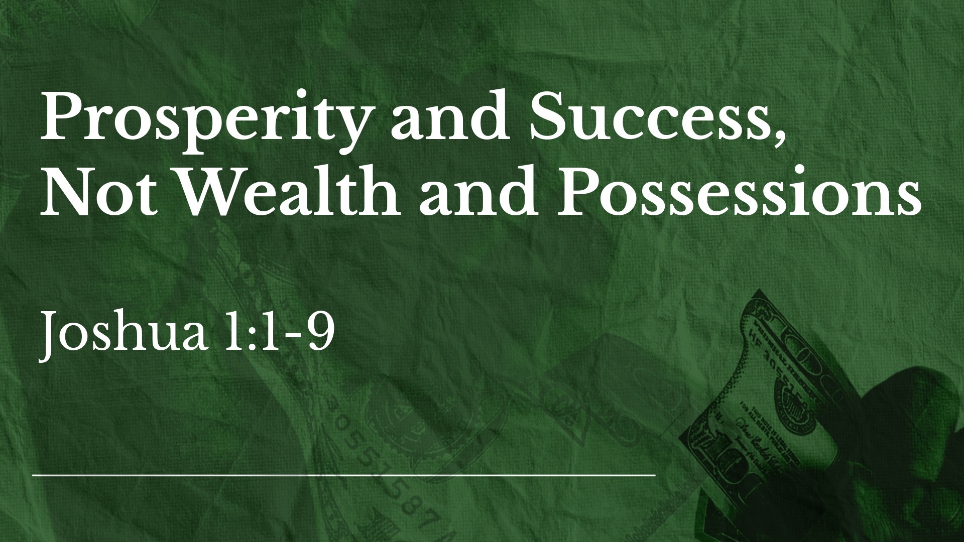 Prosperity & Success, Not Wealth & Possessions - Sep. 25th, 2022 ...
