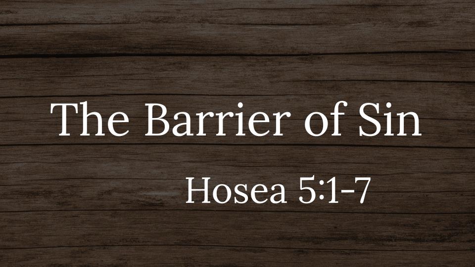 The Barrier of Sin - Logos Sermons