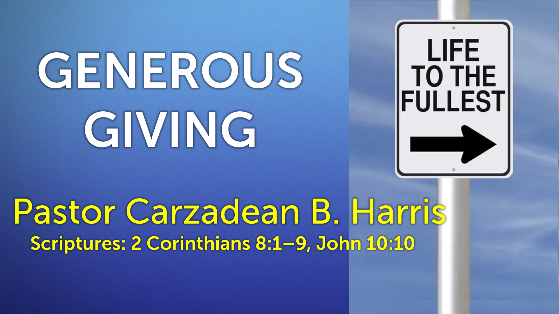 GENEROUS GIVING - Logos Sermons