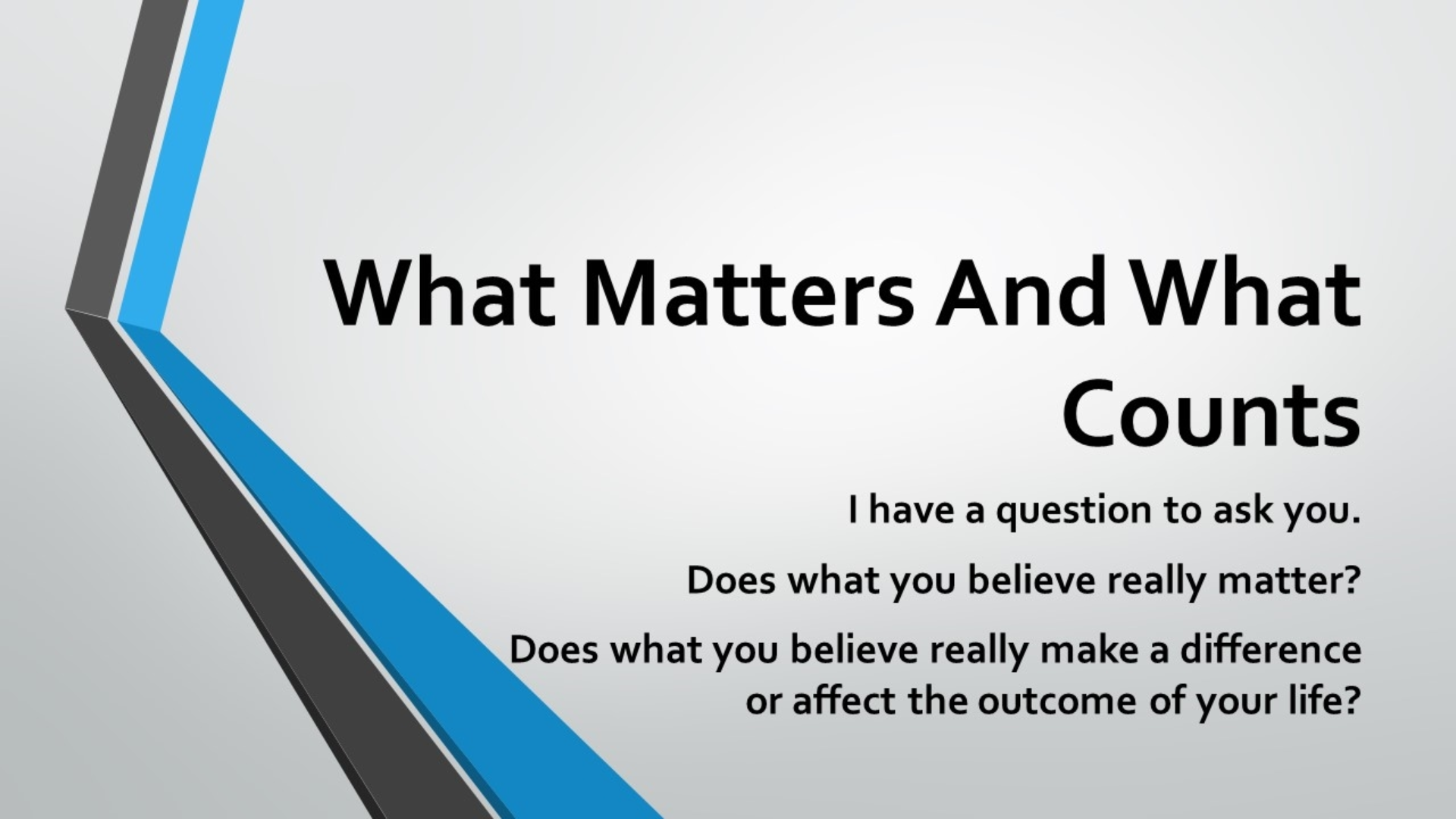 What Matters And What Counts - Logos Sermons